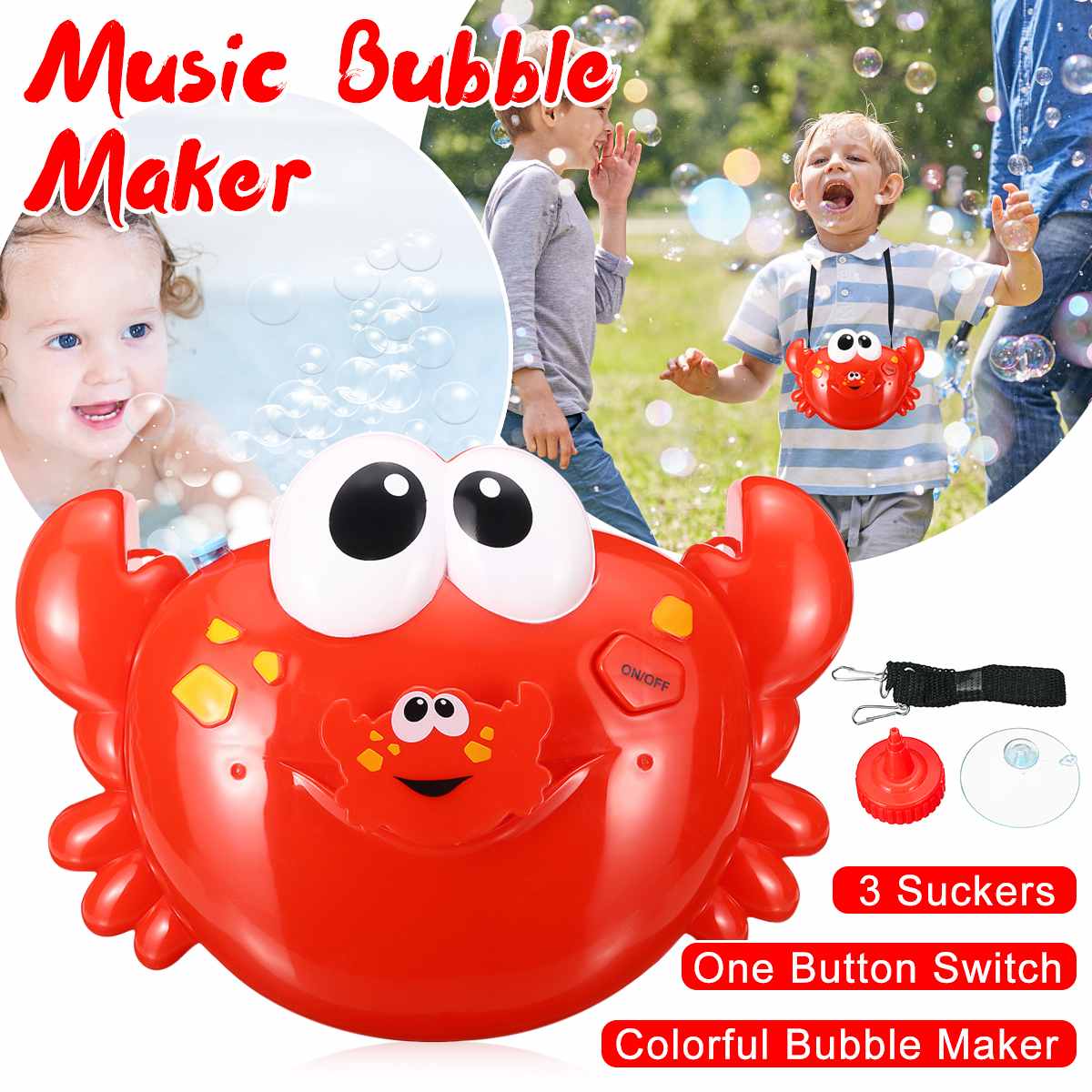 Outdoor Bubble Frogs Crabs Whale Baby Bath Toy Bub... – Grandado