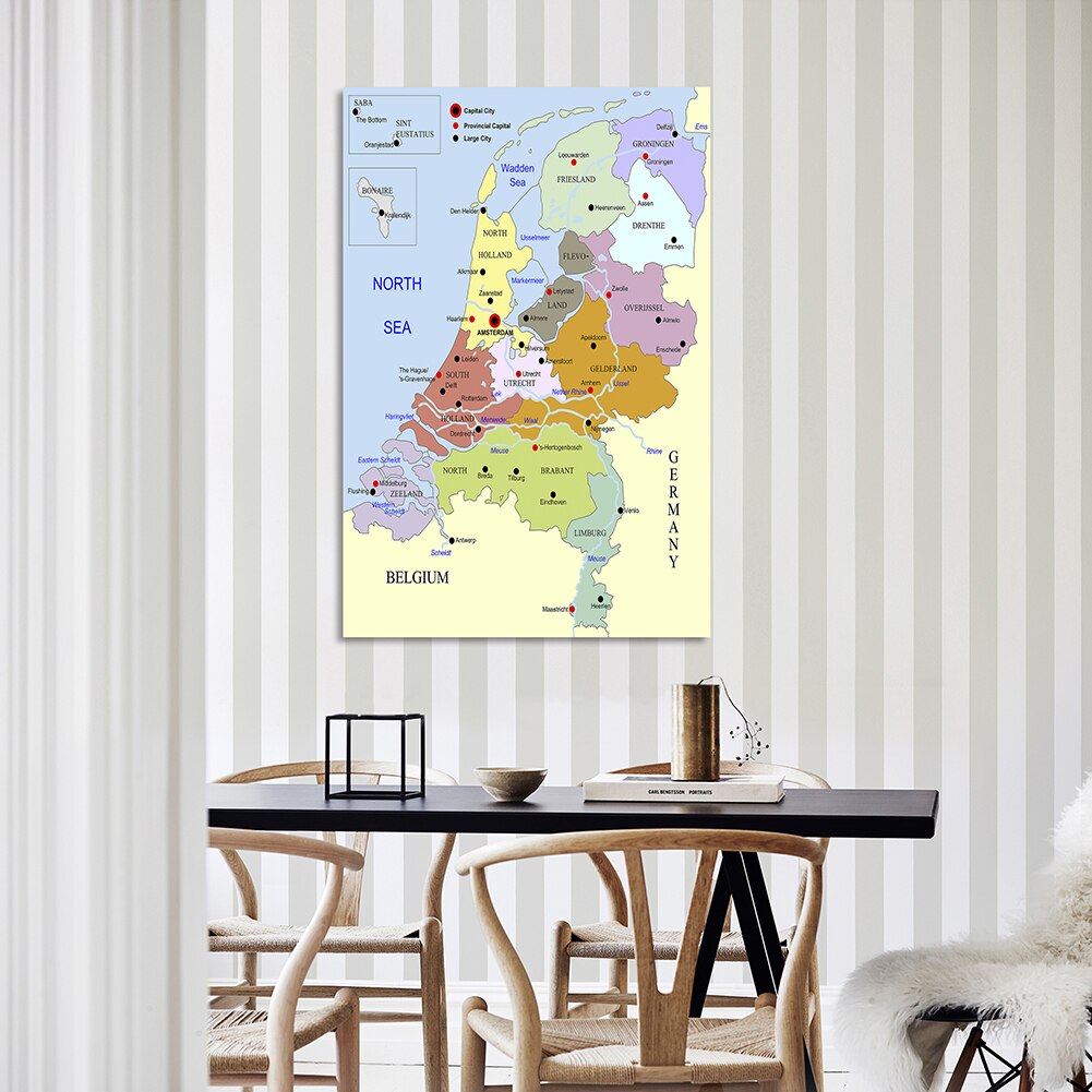 Die Netherland Politische Karte In Dutch 100*150cm... – Grandado