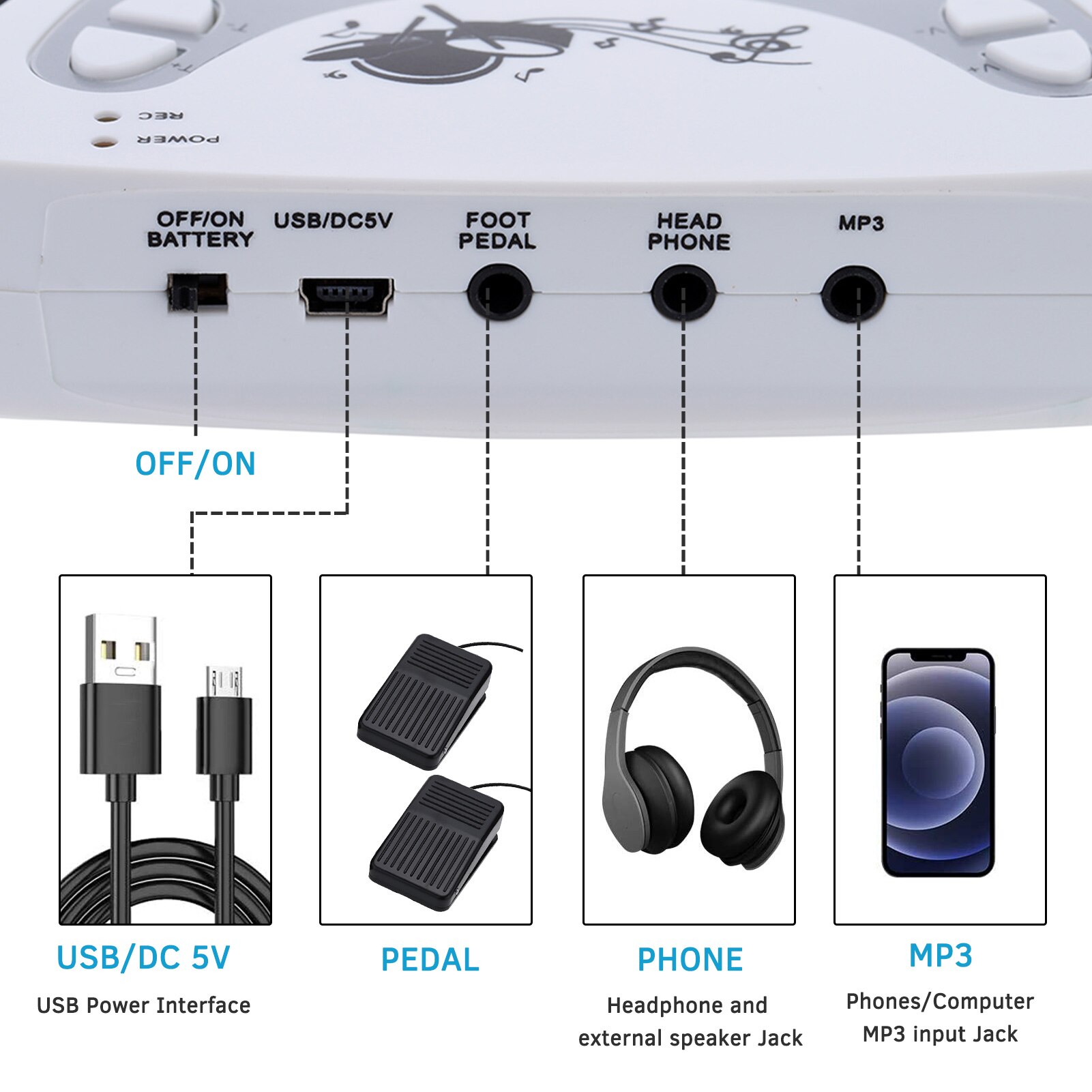 Portable Electronic Drum Pad Folding Drum Pad Kit ... – Grandado