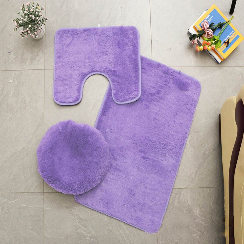 3pcs/set Bath Mat Set Toilet Rugs PV Velvet Anti S... – Vicedeal