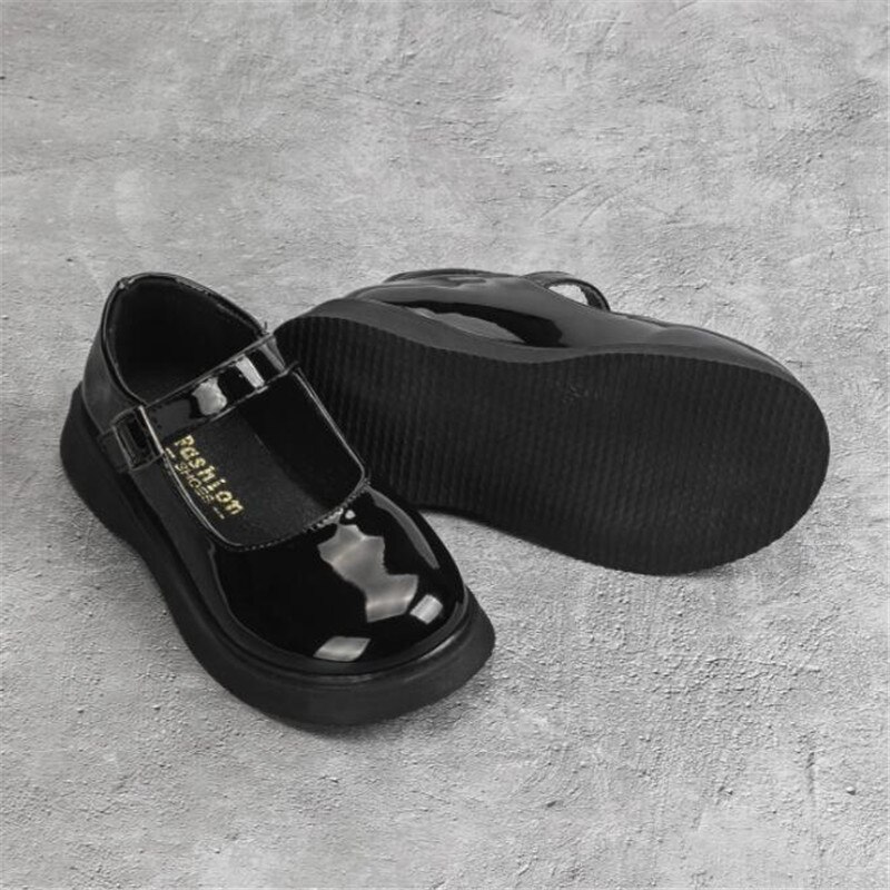 Retro Girls' Thick Bottom Heightened Leather S... – Grandado