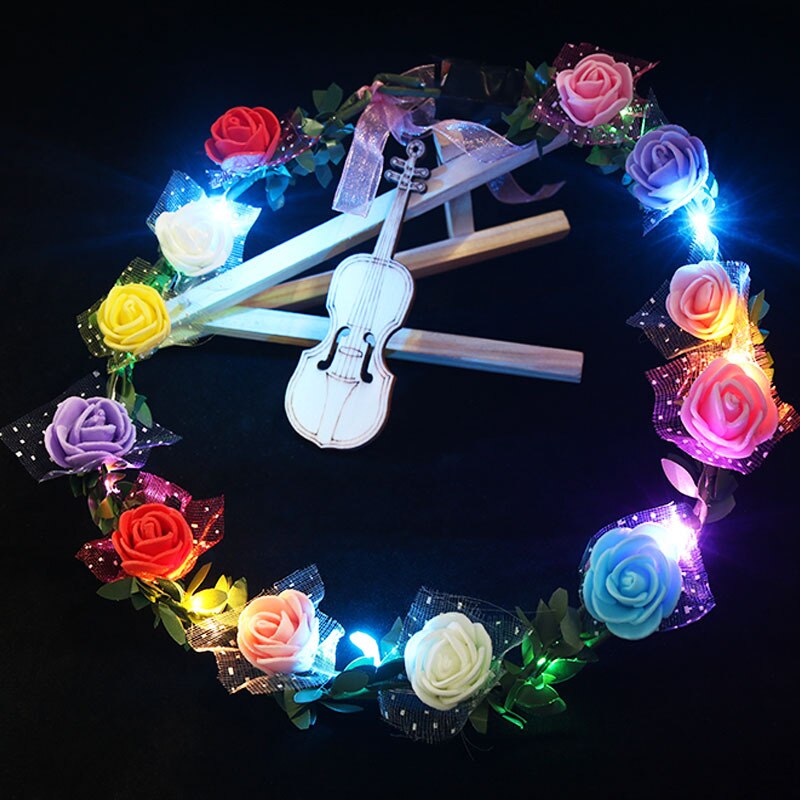 Glødende guirlande fest krone blomst pandebånd led... – Grandado