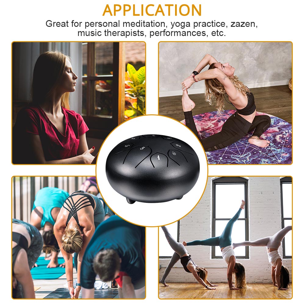 6 Inch Steel Tongue Drum 8 Tune Hand Pan Drum Tank... – Grandado