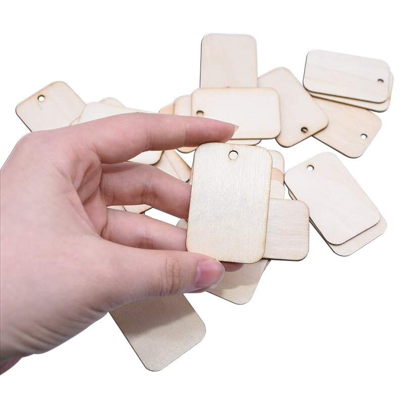 25pcs Nature Wood Tags Blank Wood Slices Hanging L... – Grandado