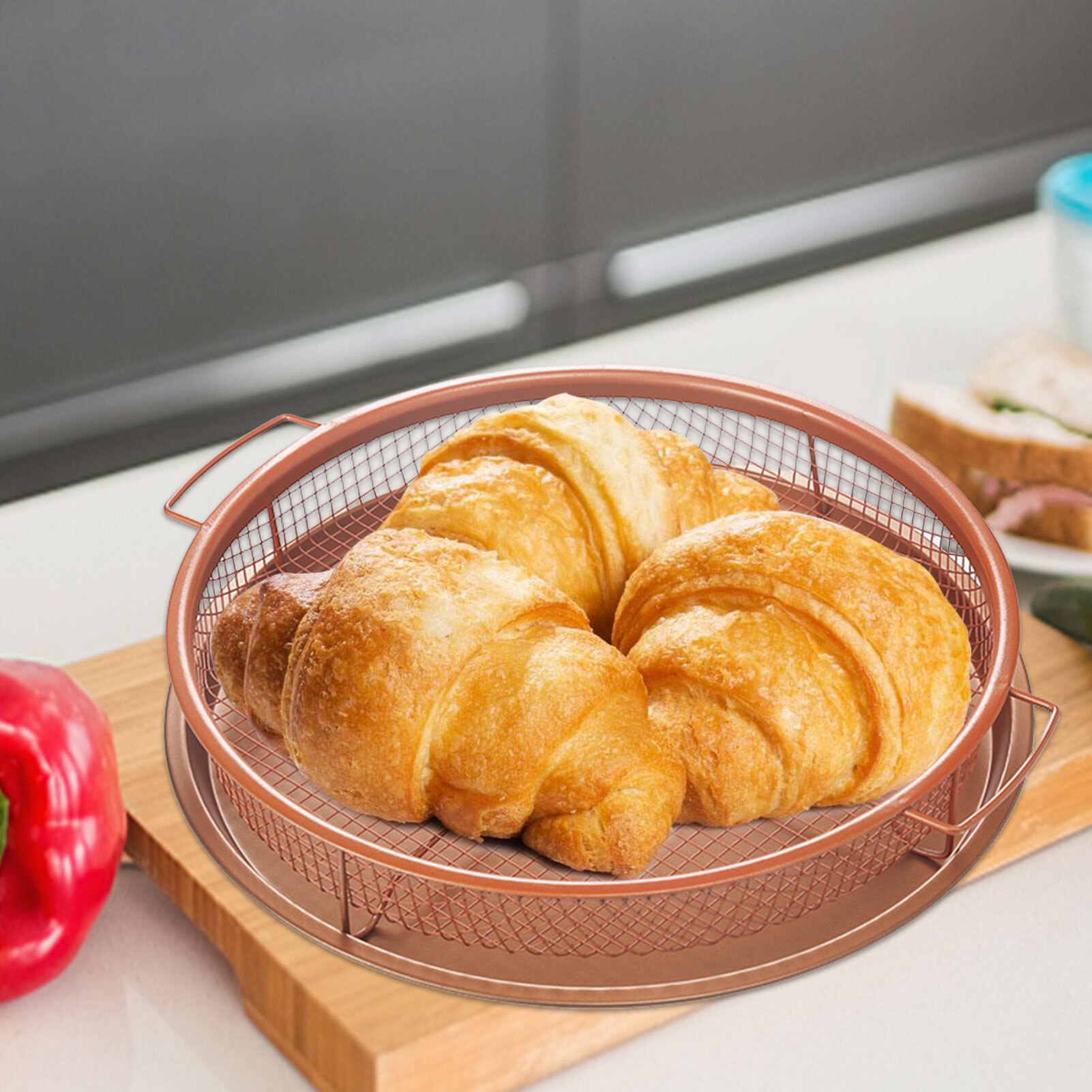 Mesh Baking Tray Non-Stick Round Baking Pan Air F ... – Grandado