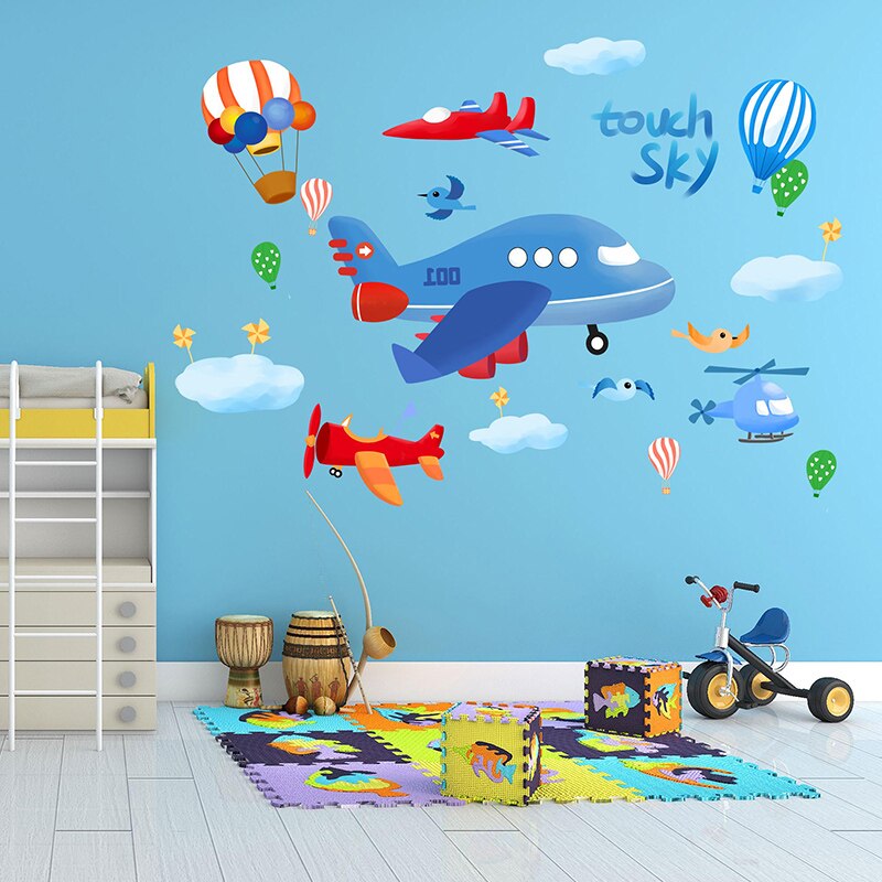 Cartoon Rocket Height Measure Wall Stickers DIY Ai... – Grandado