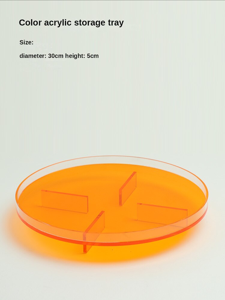 Nordic Acrylic Round Tray Amber Tea Tray Living Ro... – Vicedeal