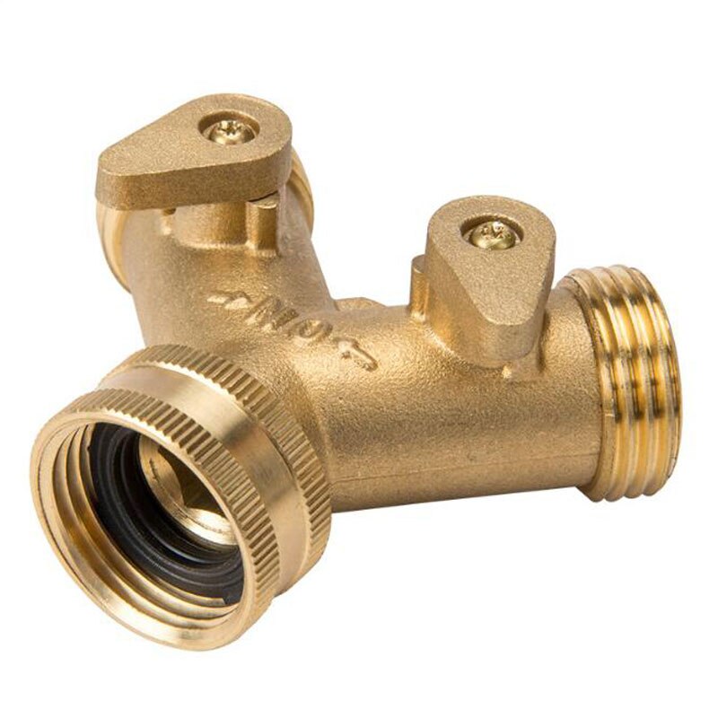 Outdoor Brass Two Way Double Water Tap Connector Y... – Grandado