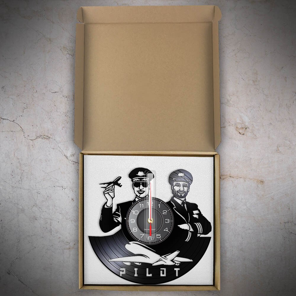 Flight Attendant Vinyl Record Wall Clock Pilot Hom... – Vicedeal