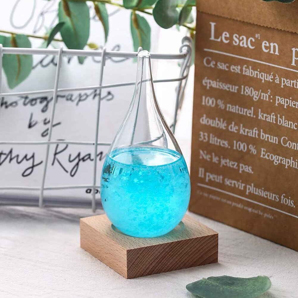 Crystal Weather Forecast Bottle with Wooden Base W... – Vicedeal