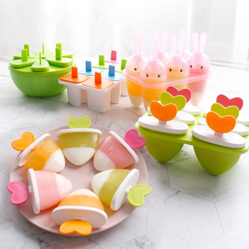 Hausgemachte DIY Kunststoff Eis Form 4 Zellen Herz... – Vicedeal