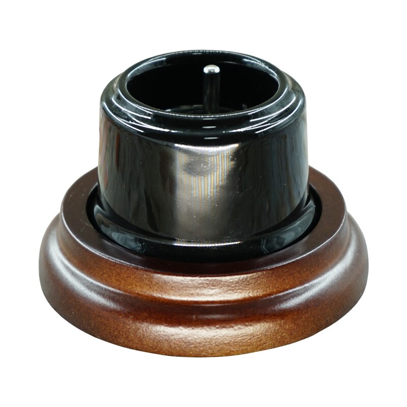 French Retro Porcelain Wall Socket With Wooden Fra... – Grandado