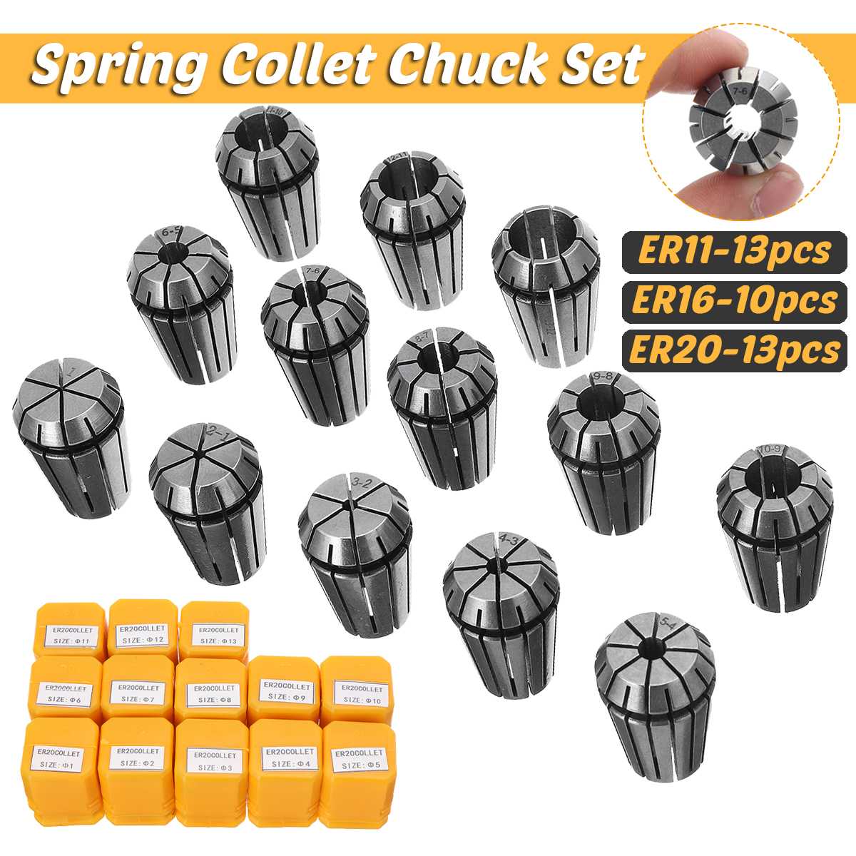 13pcs/Set standard ER20 ER11 ER16 Spring Collet se... – Vicedeal