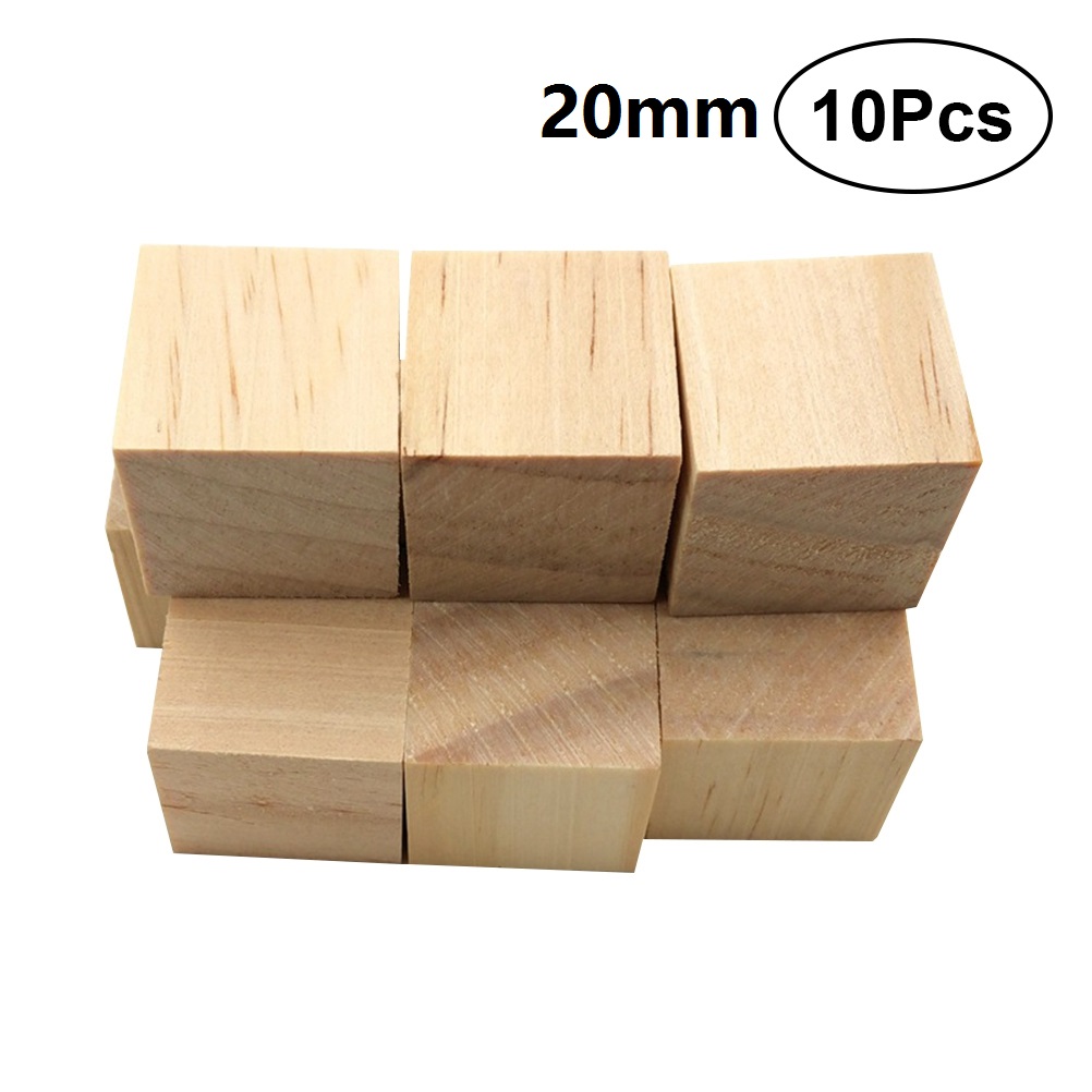10pcs 30mm Natural Pine Blocks Wooden Material Squ... – Grandado