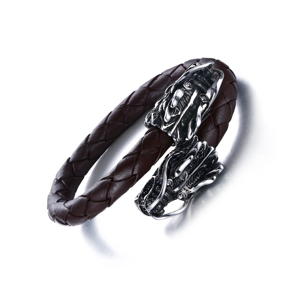 Vinterly Vintage Zwart Gevlochten Lederen Armbande... – Grandado