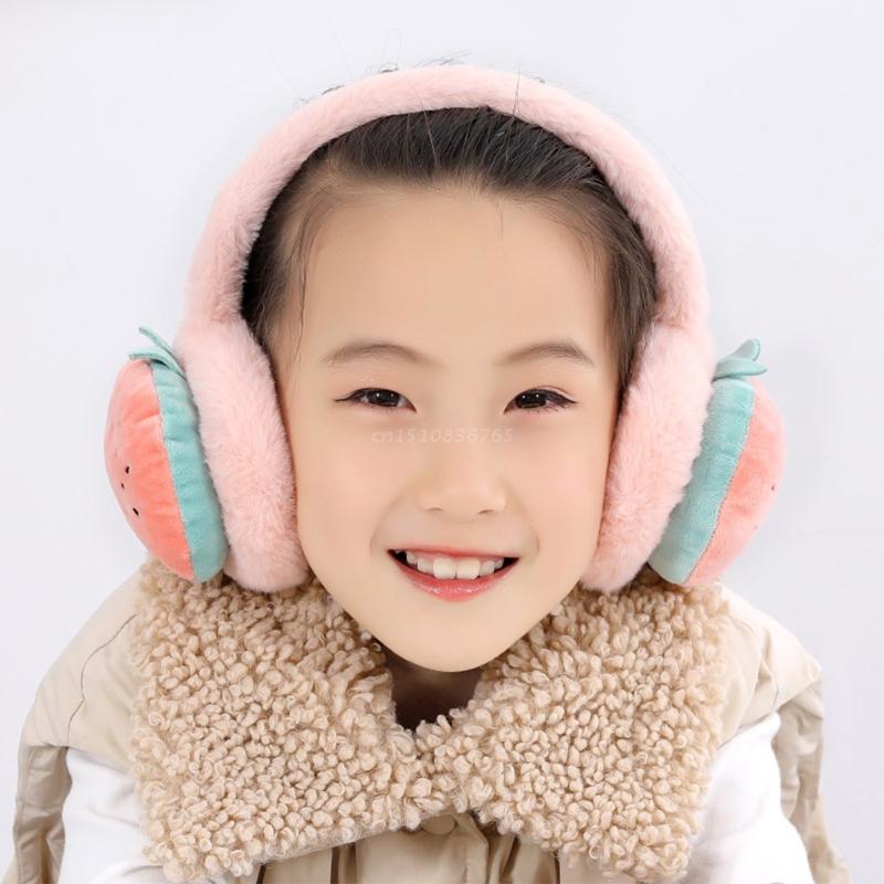 Adjustable Kid Fruit Ear Muffs Warm Soft Fluffy Cu... – Grandado