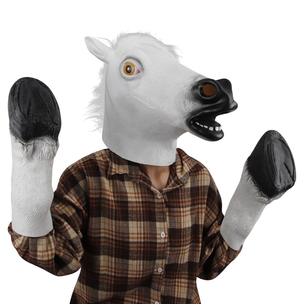 Molezu Pferdekopf Maske Halloween Maske Hufeisen A... – Vicedeal