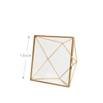 Gold Metal Glass Photo Frame Home Decoration Foldi... – Grandado