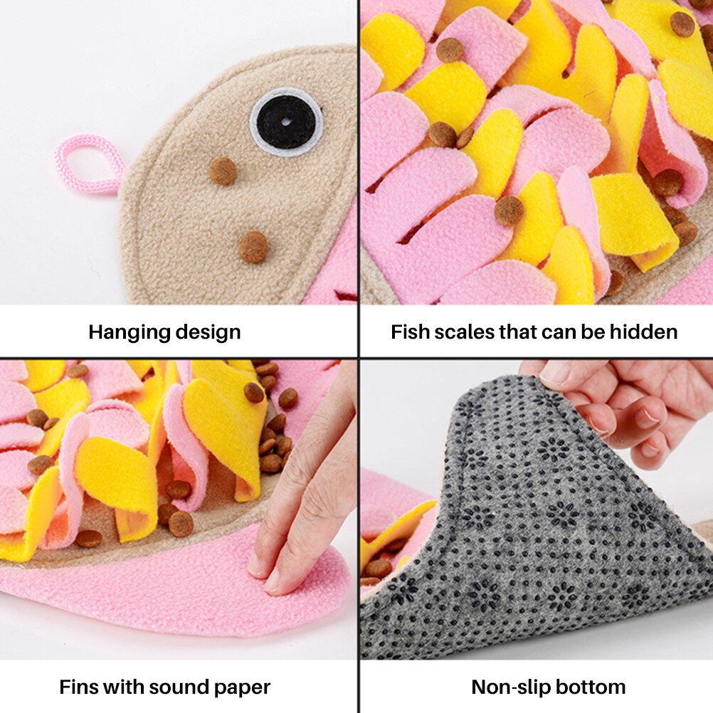 Cat Toy Fish Shaped Sniff Blanket Cat Training Fee... – Grandado