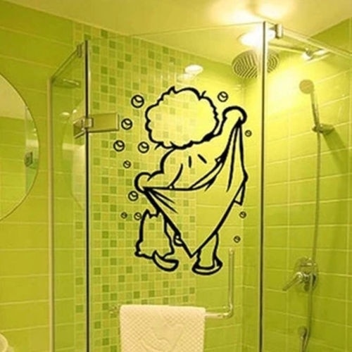 Bathroom Wall Decal Window Funny Shower Man Wall S... – Vicedeal