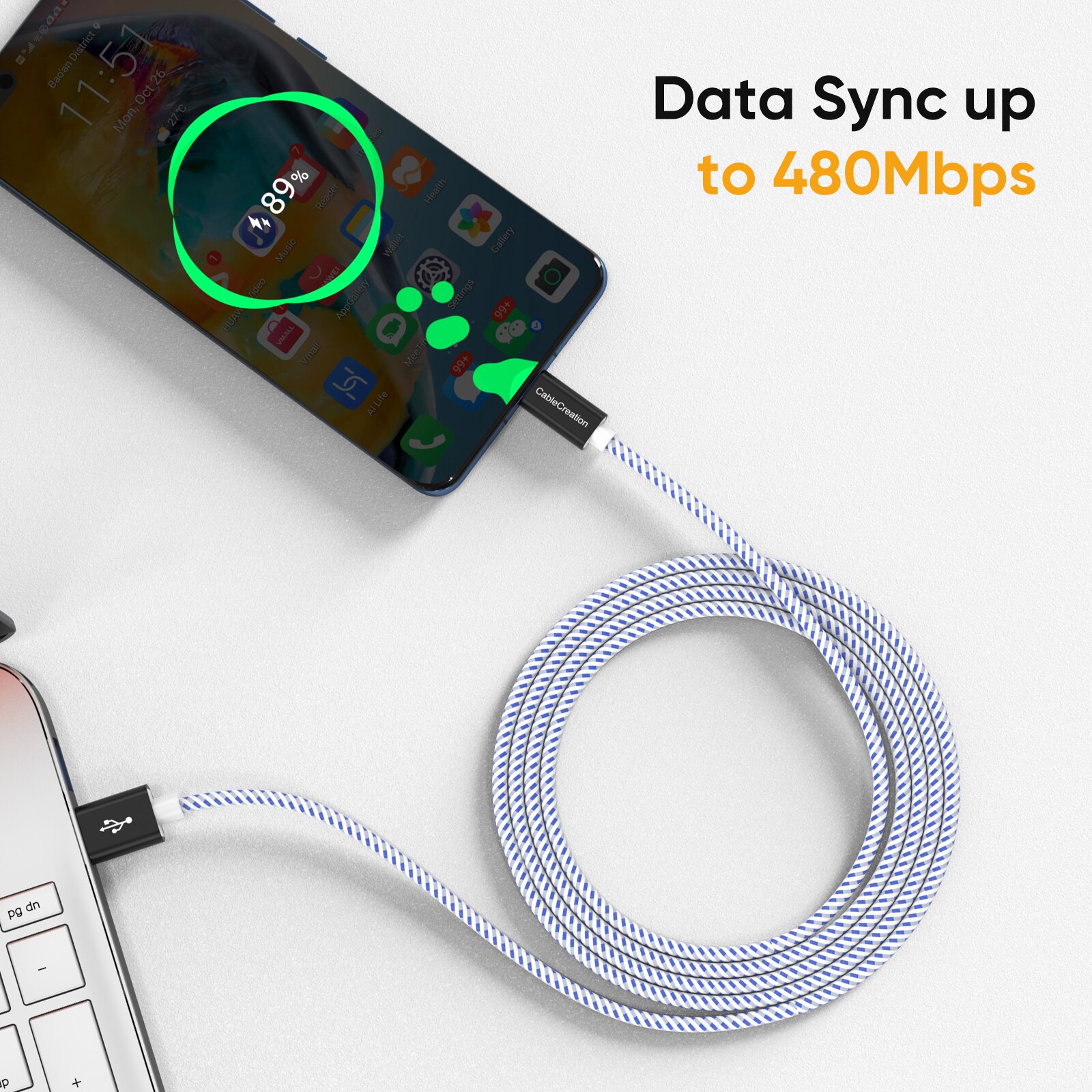 Cablecreation Usb Naar Type-C Kabel Voor Samsung S... – Grandado