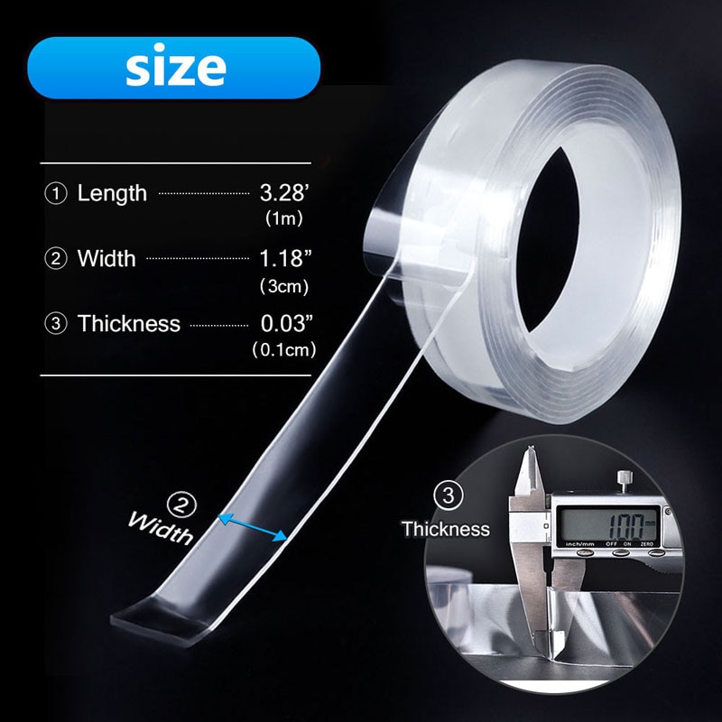 Magic Transparante Tape Nano Traceless Tape 1M / 3... – Grandado