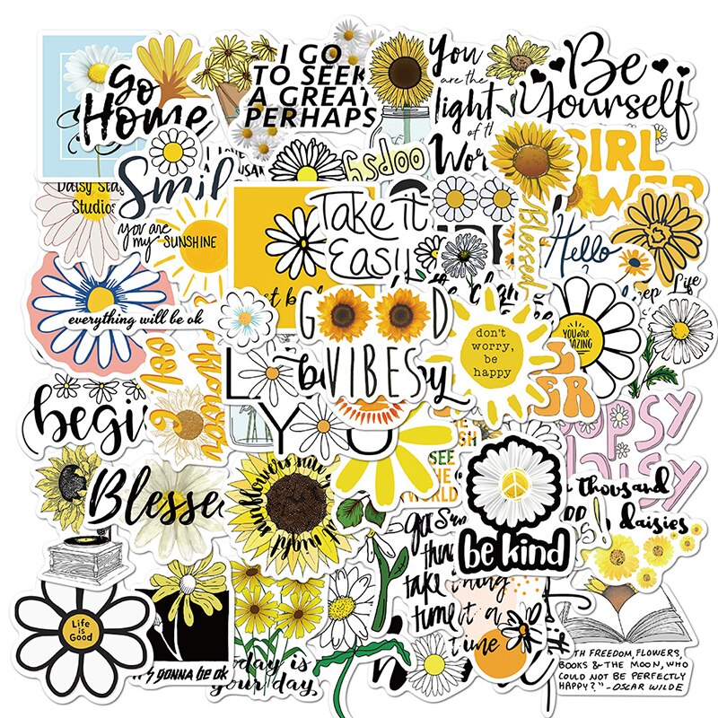 50 Pcs Bloemen Madeliefjes Stickers Pack Voor Kind... – Vicedeal
