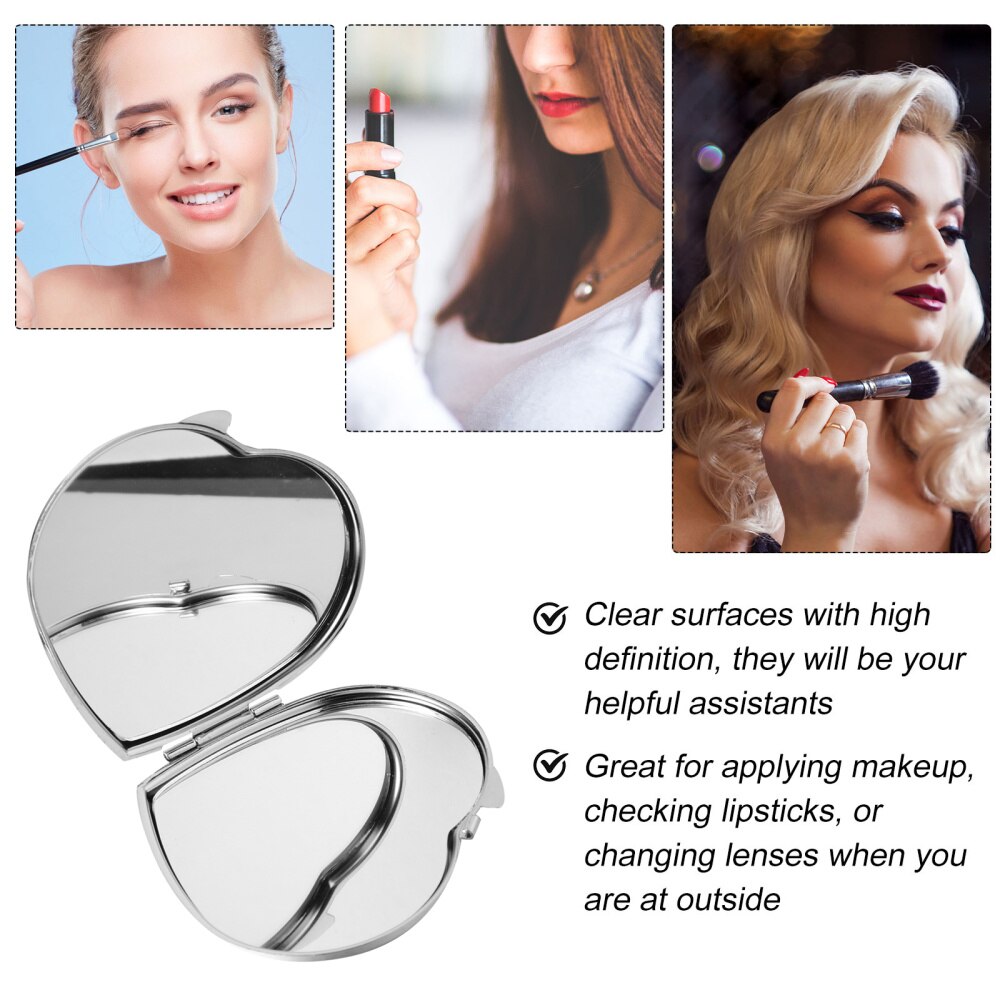 Exquisite Makeup Mirror Funny Heart Shape Pocket M... – Vicedeal