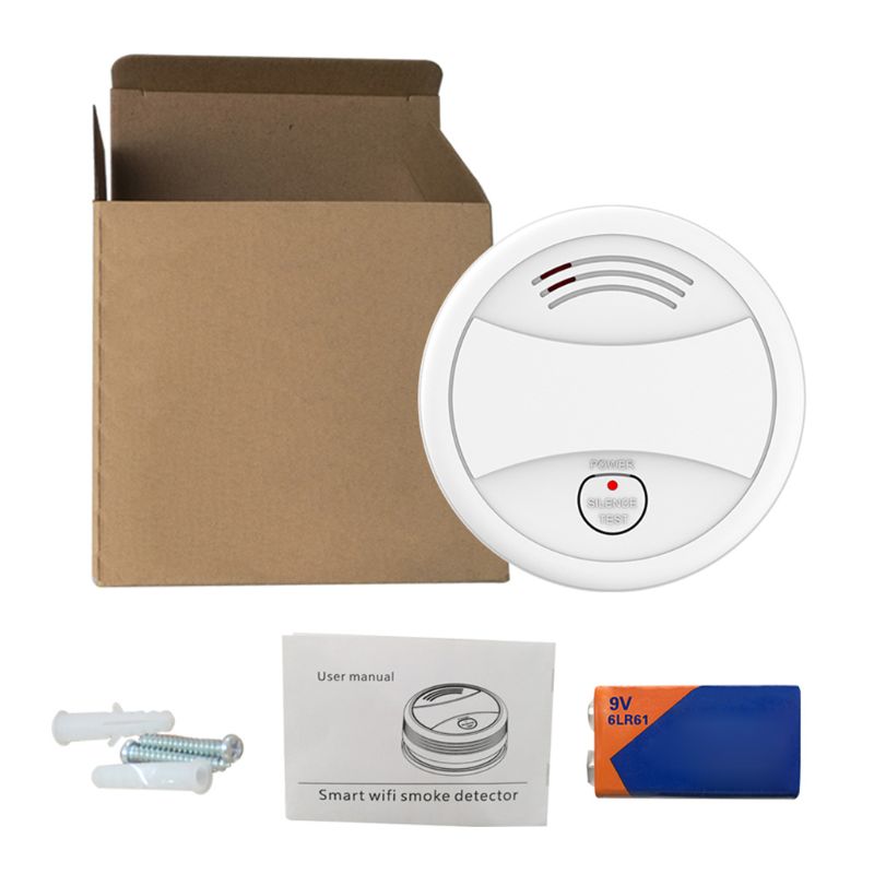 WiFi Smoke Detector Fire Alarm Sensor Tuya APP Sma... – Vicedeal