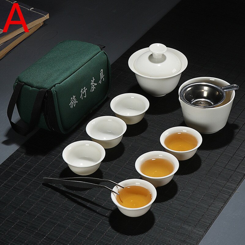 Set Chinese Travel Kung Fu Tea Set Ceramic Portabl... – Vicedeal