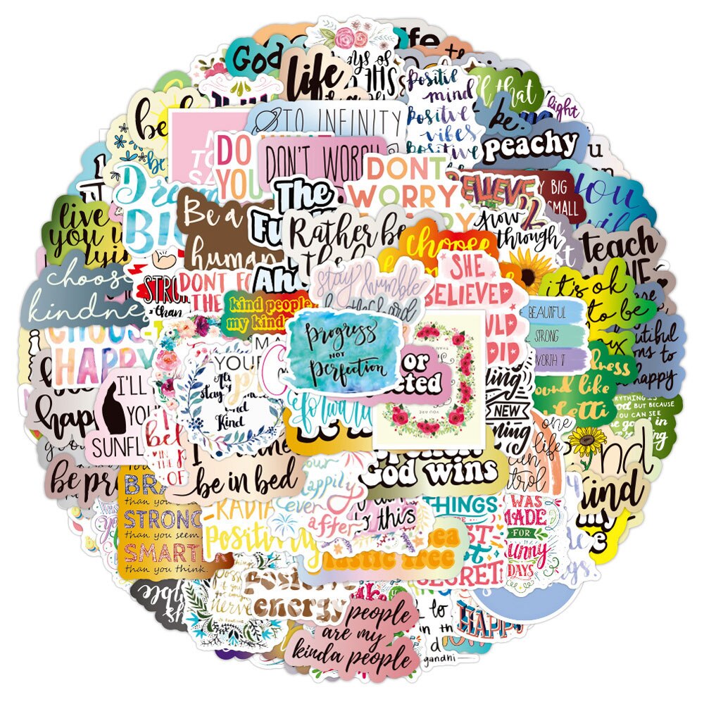 100Pcs Colorful Inspirational Words Sticker Motiva... – Grandado