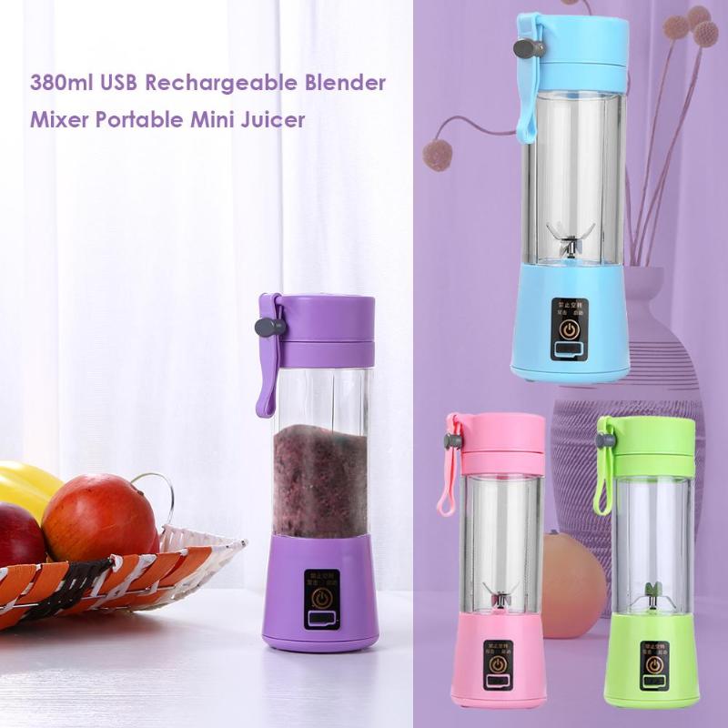 2/4/6 Blades 380ml USB Rechargeable Blender Mixer ... – Vicedeal