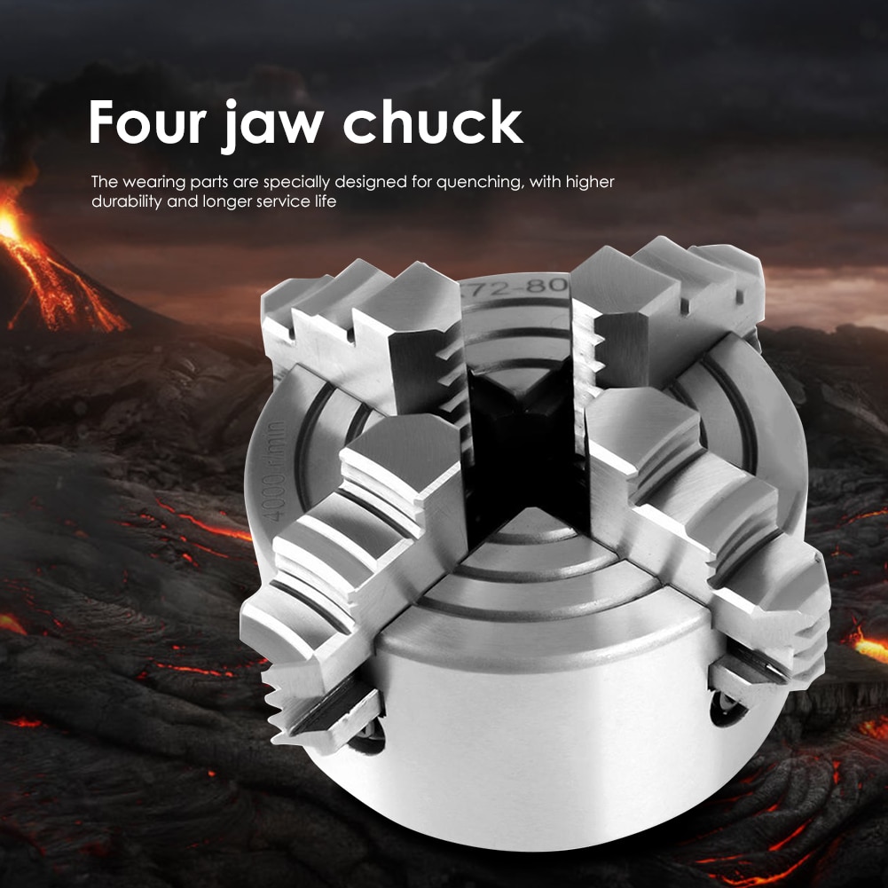 K72-80 Mini Collet Metal 4-Jaw Lathe Chuck Clamp W... – Grandado