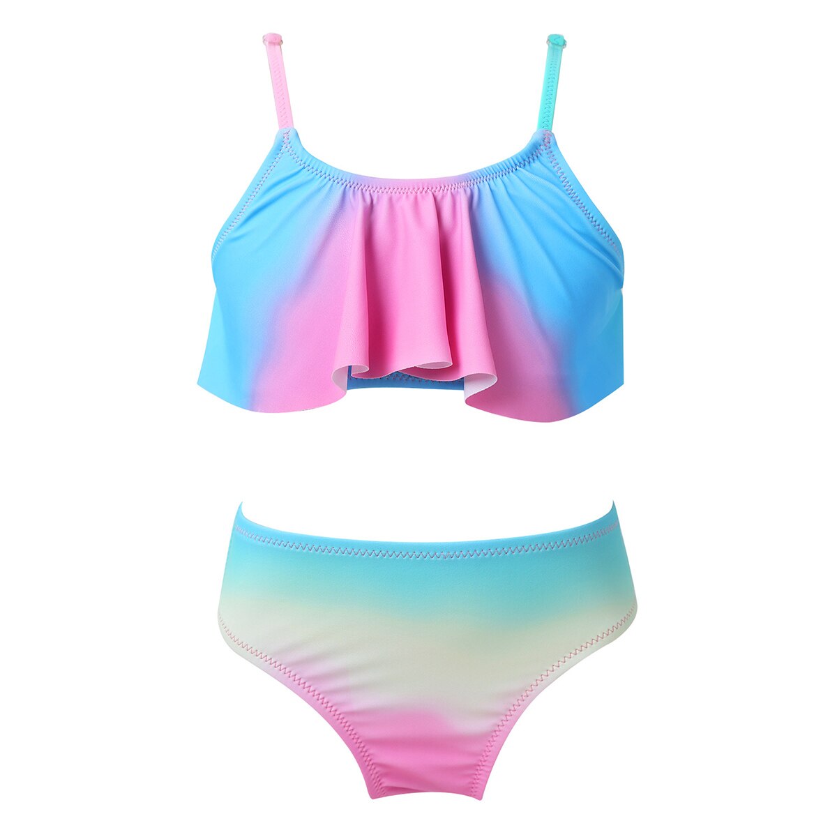 Kids Girls Tankini Two-Piece Suits Bikini Set Adju... – Grandado