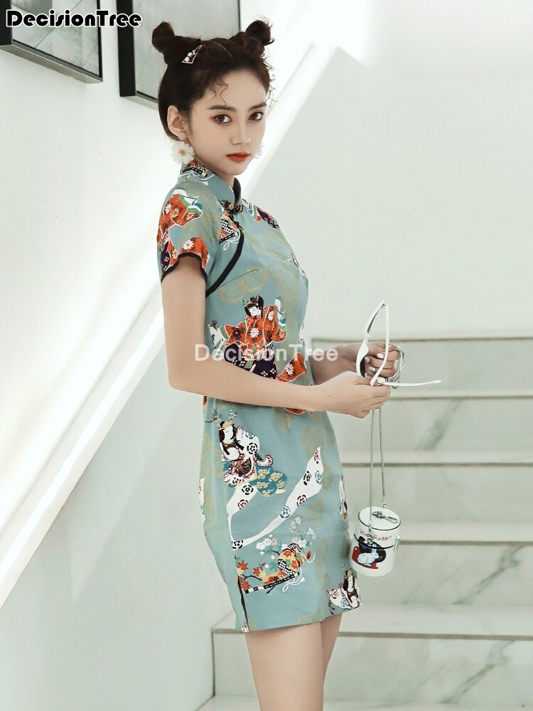 chinese dress female qipao short style cheongsam w... – Grandado