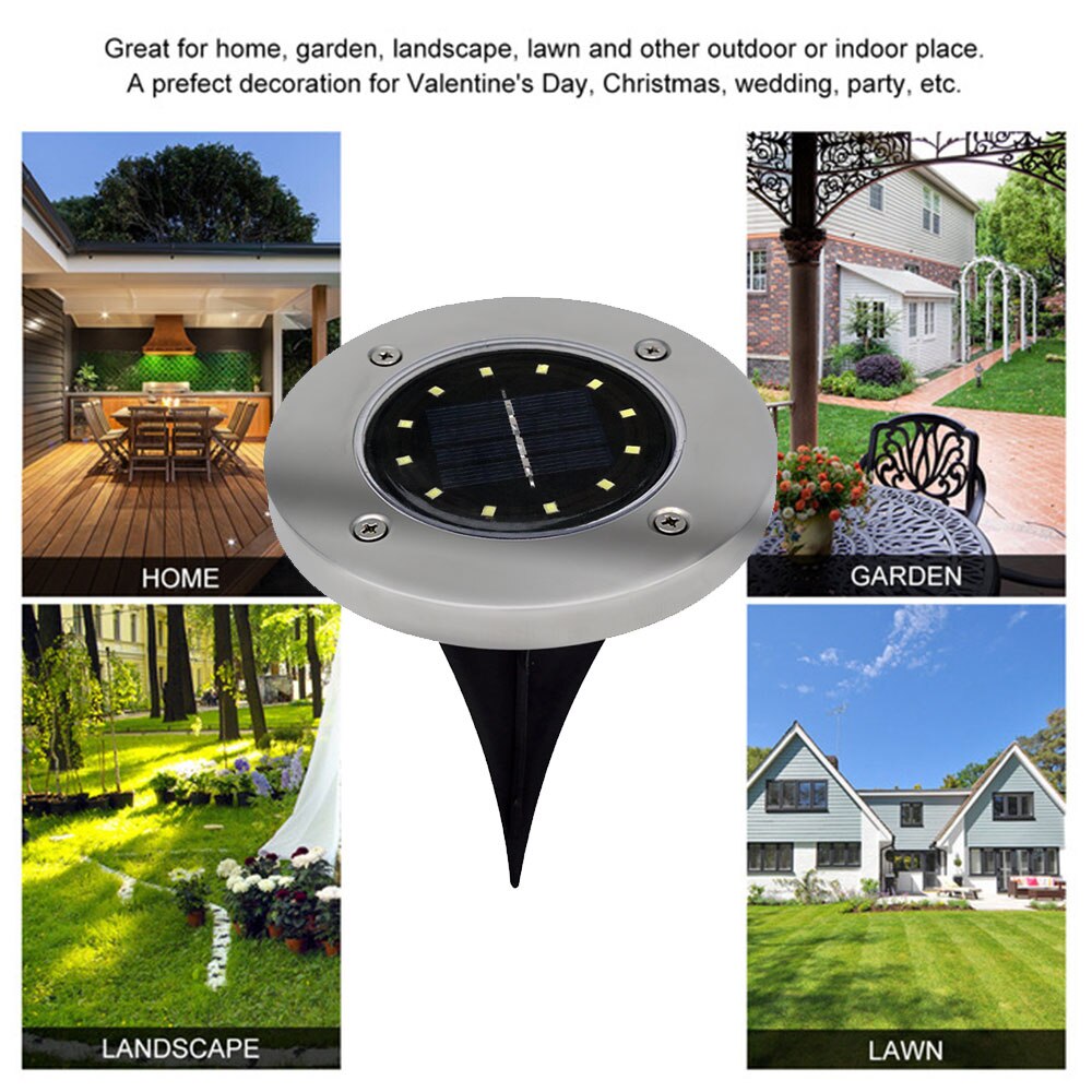Disk Lights Ground Lamp Street Outdoor 12 LED Sola... – Grandado