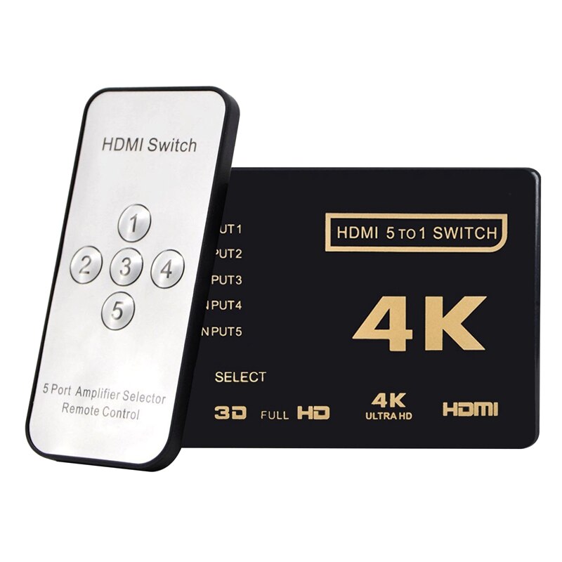 Mini Hdmi Switcher 4K 5 Port Hdmi Switch Selector ... – Vicedeal