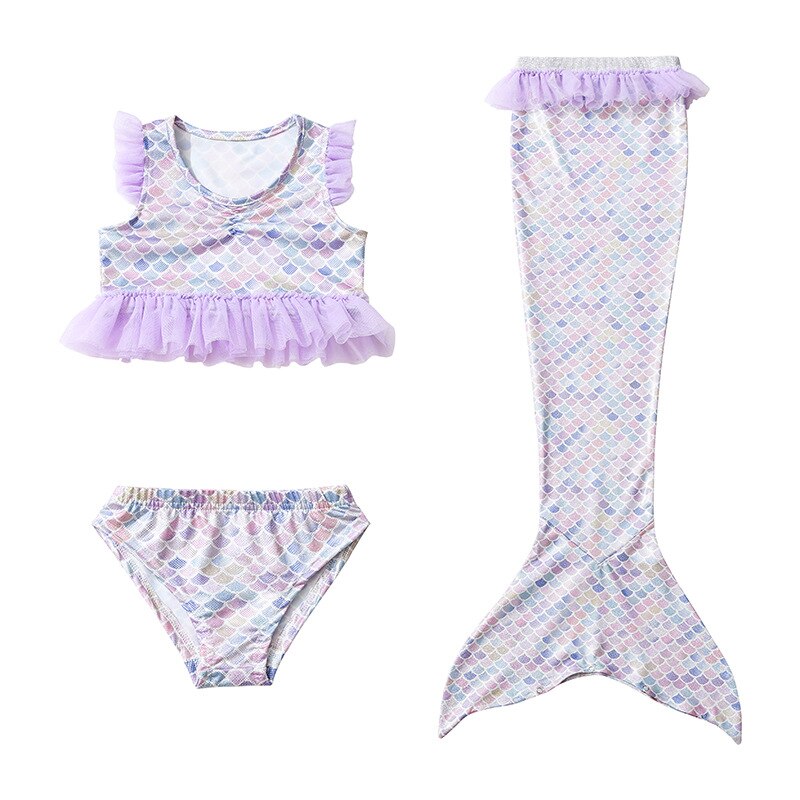 3pcs Girls Mermaid Tail Swimwear Cosplay Mermaid B... – Vicedeal