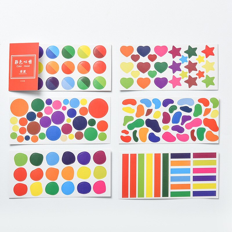 6 pcs/set Korean Colorful Mood Ins Style Stickers ... – Vicedeal