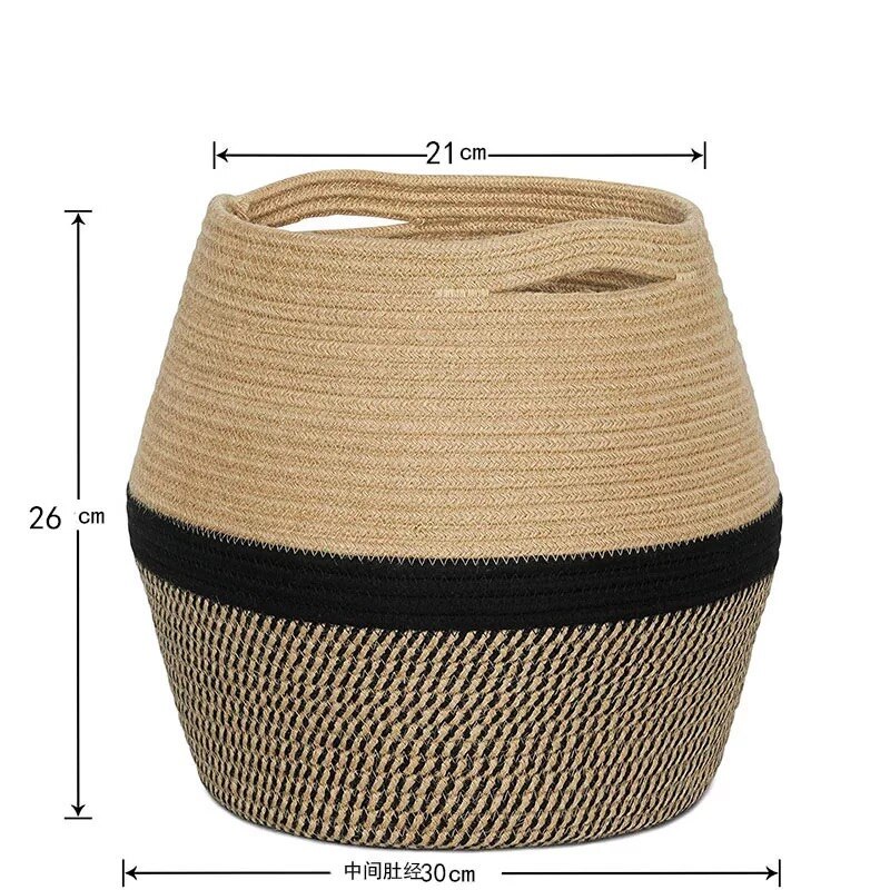 Hand-woven Storage Basket Cotton Rope Art Storage ... – Vicedeal