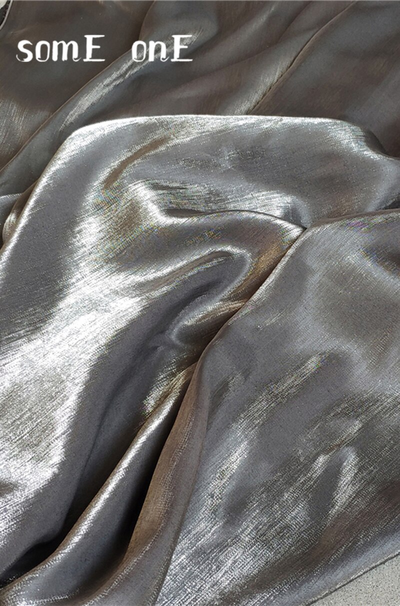 Mercerized Silk-like Fabric Dark Silver Polyester ... – Grandado