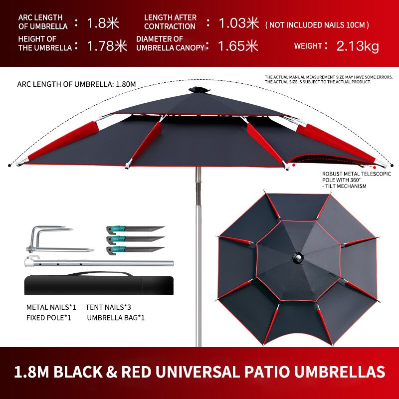 1.8-2.6M Parasol Fishing Umbrella Outdoor Camping ... – Grandado