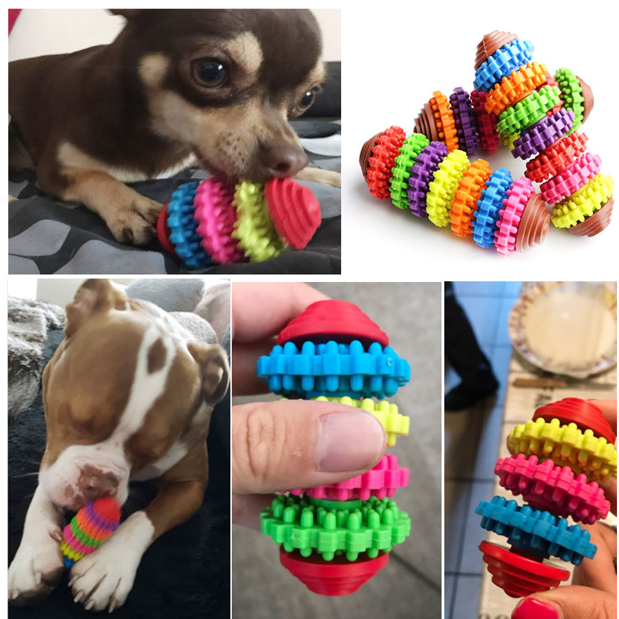 Colorful Swivel Gear Shape Dog Toy Chew Rubber Cle... – Vicedeal