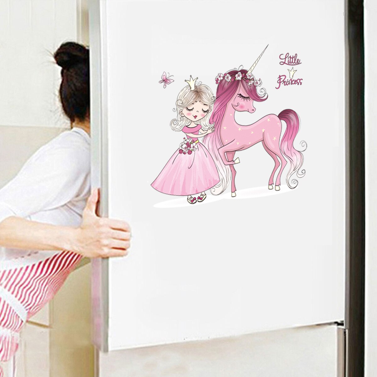 Cartoon Unicorn Refrigerator Sticker For Kids Room... – Vicedeal