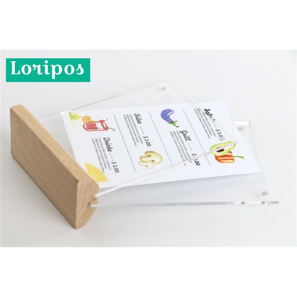 A5 Houten Stand Magnetische Acryl Fotolijst Menu K... – Grandado