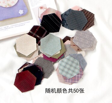 random color Hexagonal Cotton Fabric Printed Patch... – Grandado