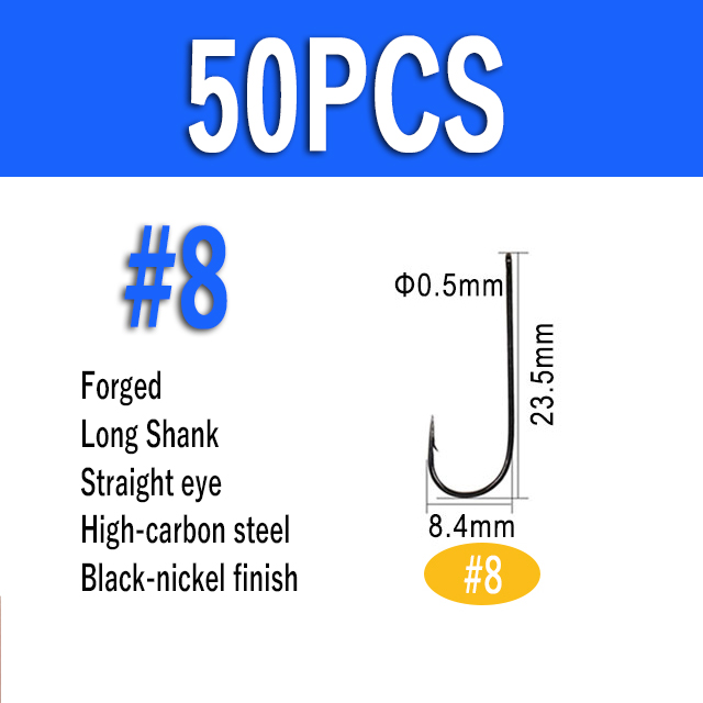 Wifreo 50PCS Aberdeen Long Shank Fish Hook Ringed ... – Grandado