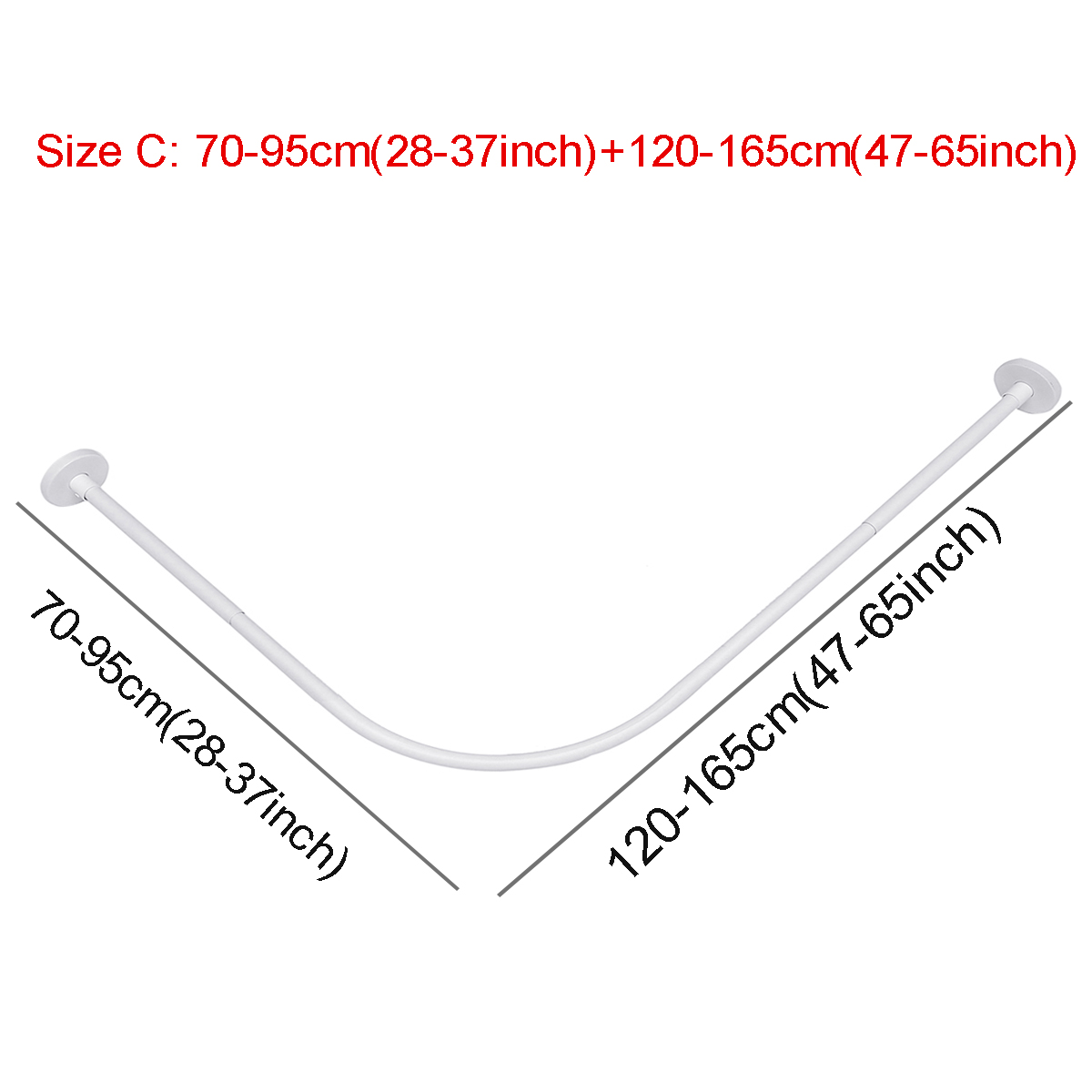 L Shape Extendable Corner Shower Curtain Rod Pole ... – Grandado