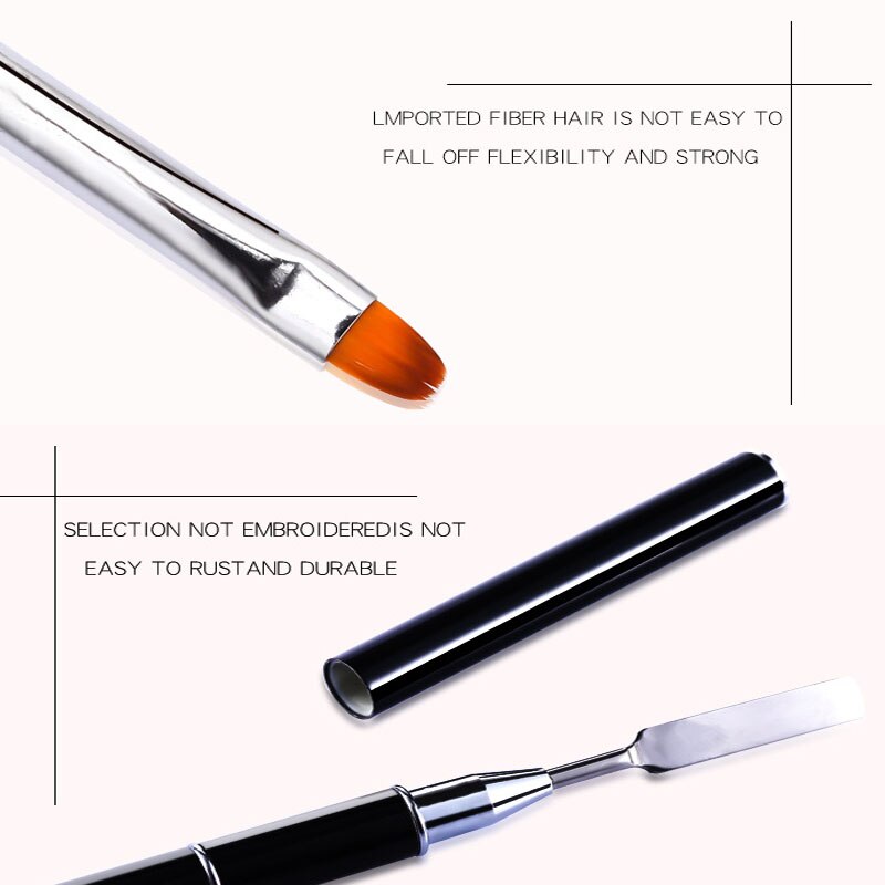 Double Side Nail Art Brush Spatula Poly Gel Pen Ma... – Vicedeal