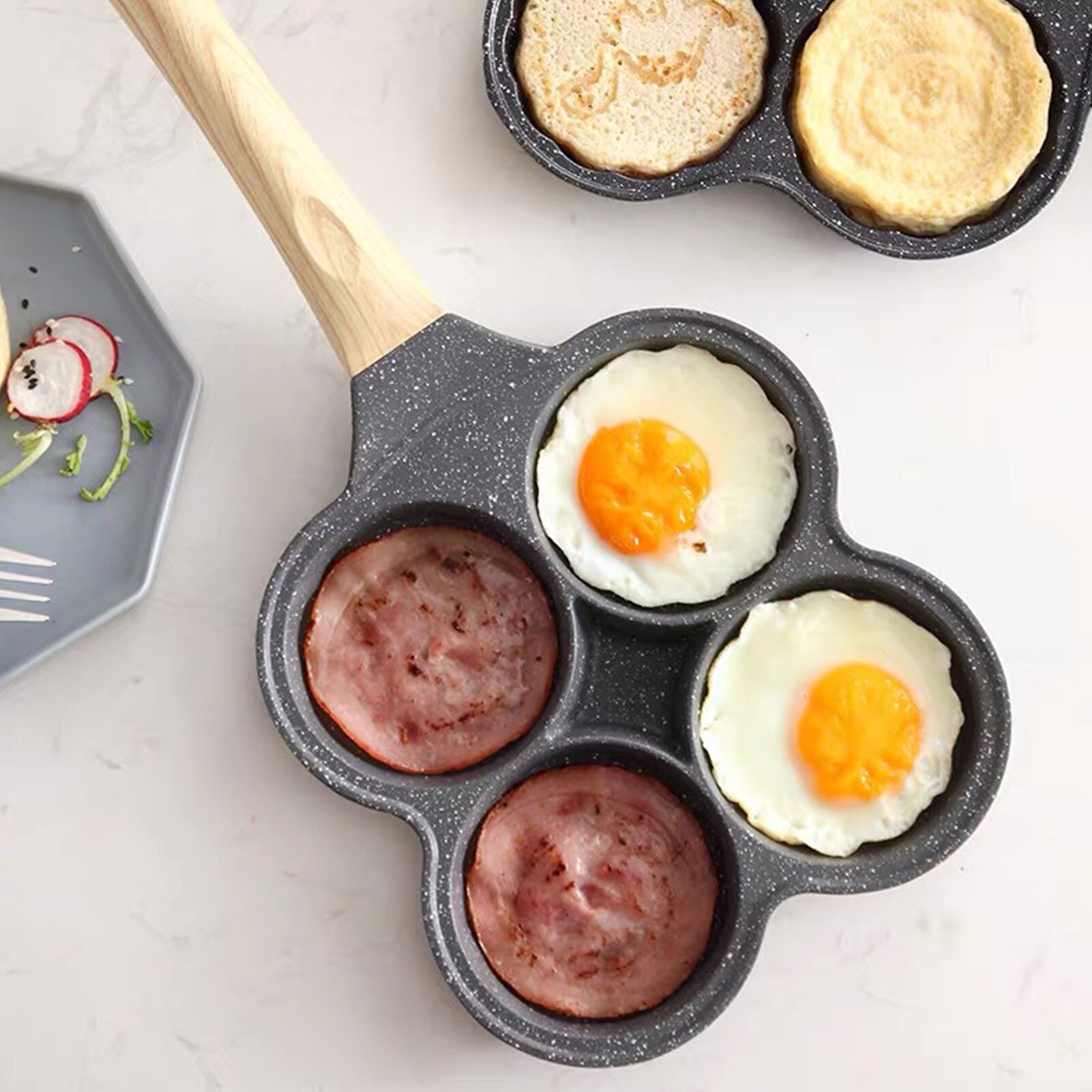 4-Gat Pan Cake Koken Pot Non-stick Omelet Pan Geen... – Grandado